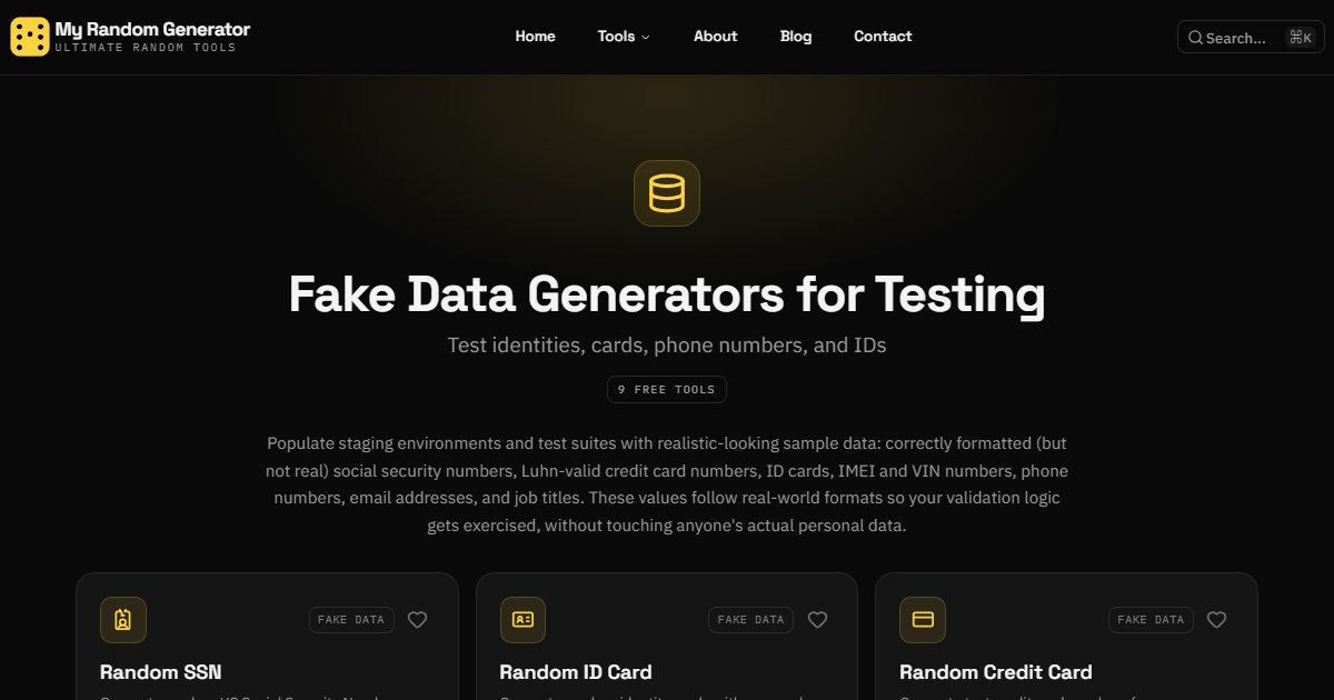 Fake Data Generators for Testing